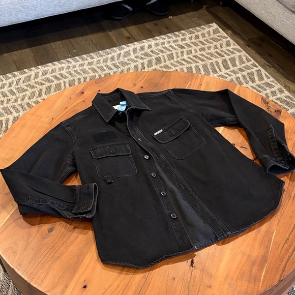 Off-White | Jackets & Coats | Rare Used Dry Cleaned Jean Shirt Jacket ...